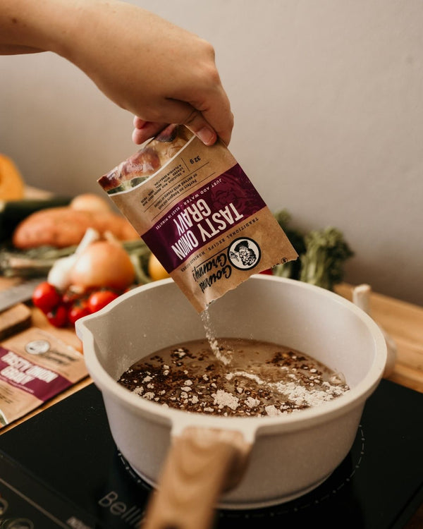 Tasty Onion Gravy Mix - 15 x 32g Dry Powder Sachets - Gourmet Granny's